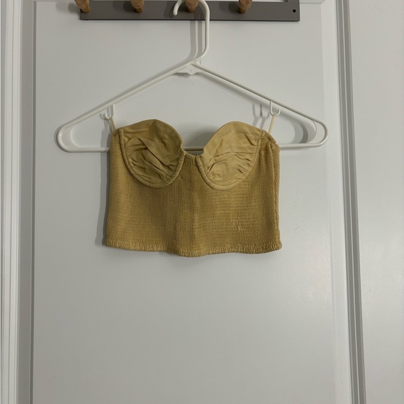 Zara | Tops | Zara Gold Strapless Top | Poshmark